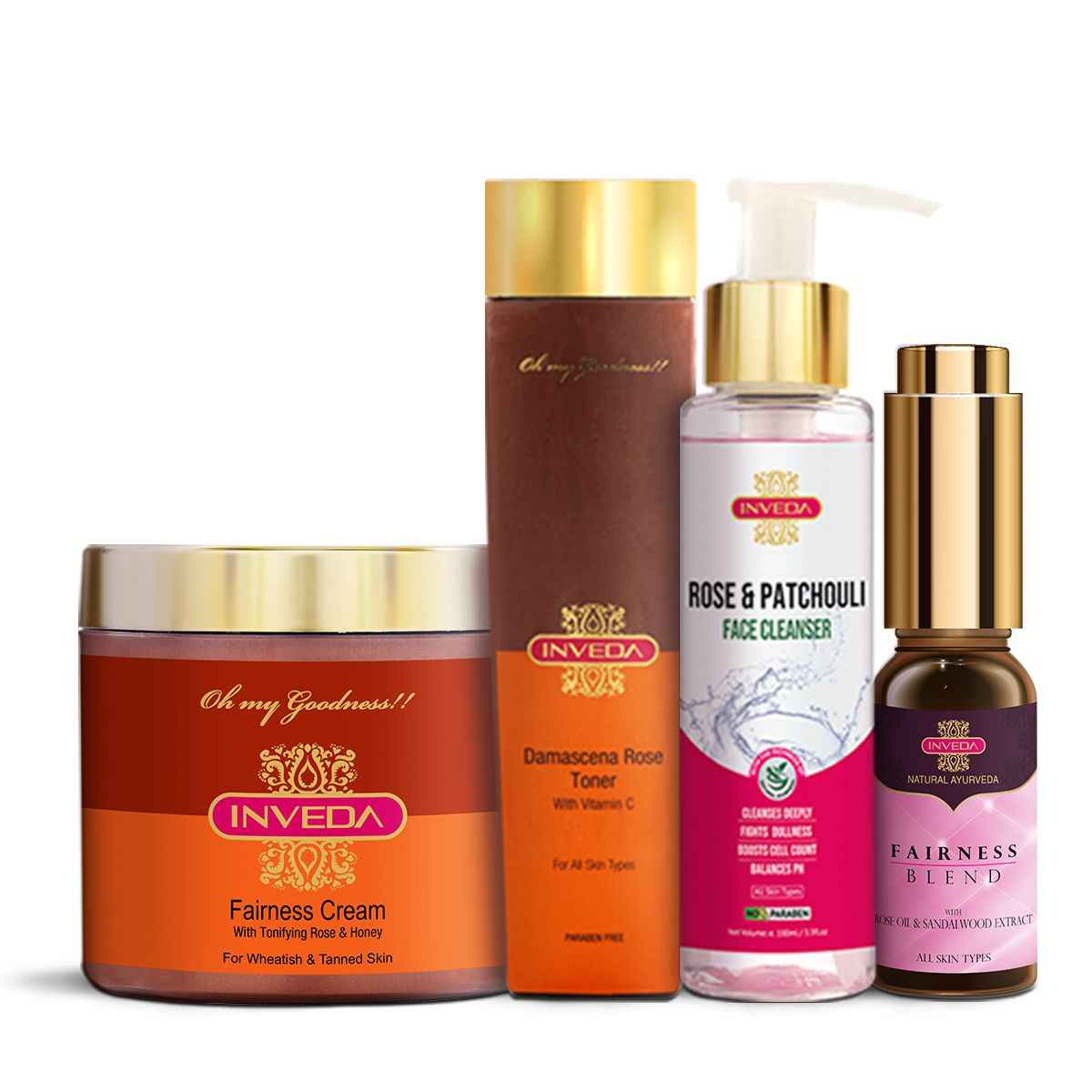Buy Inveda Fairness Expert Kit For Skin Fairness (Pack of 4) (410 ml ...