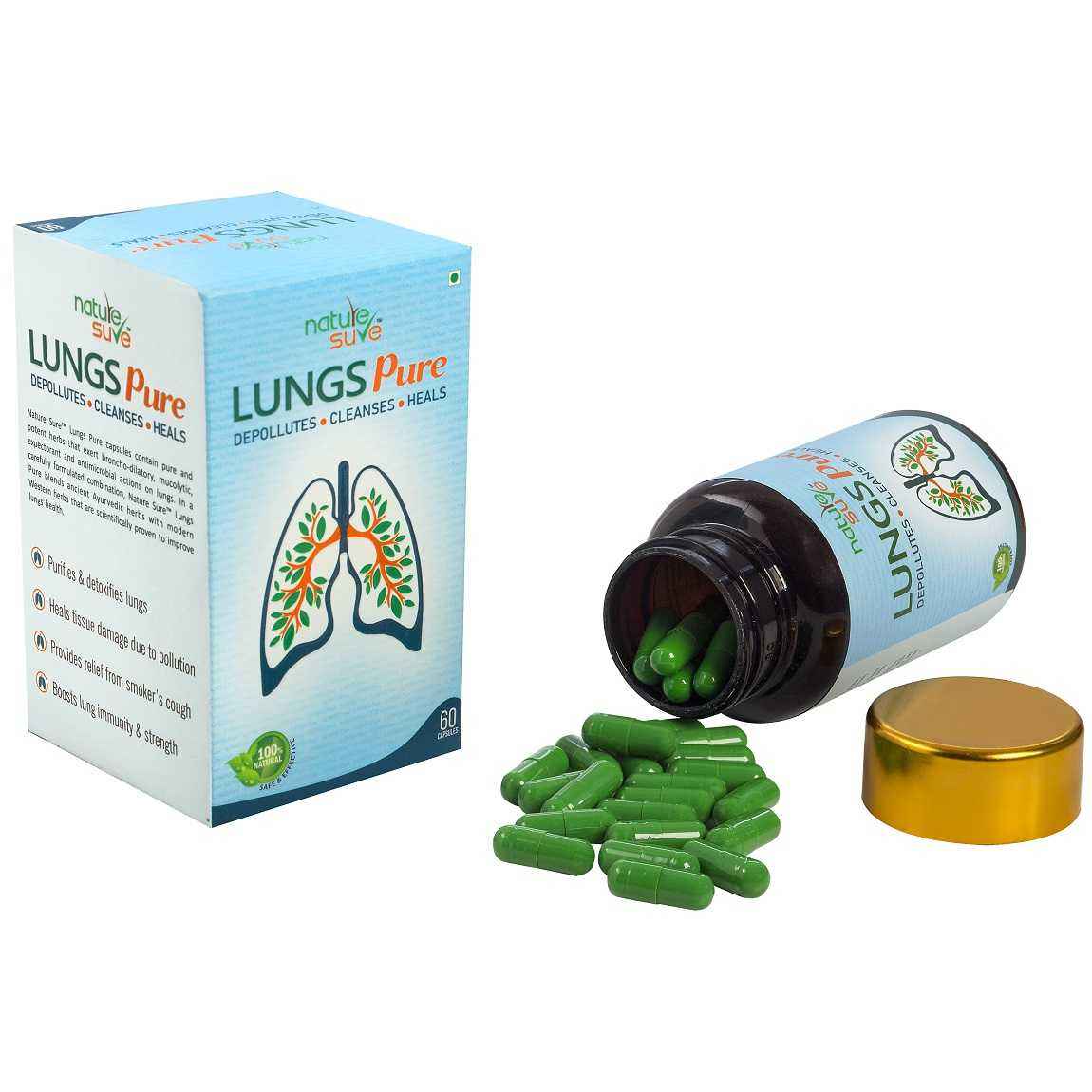 Buy Nature Sure Lungs Pure Capsules for Respiratory Health in Men and ...