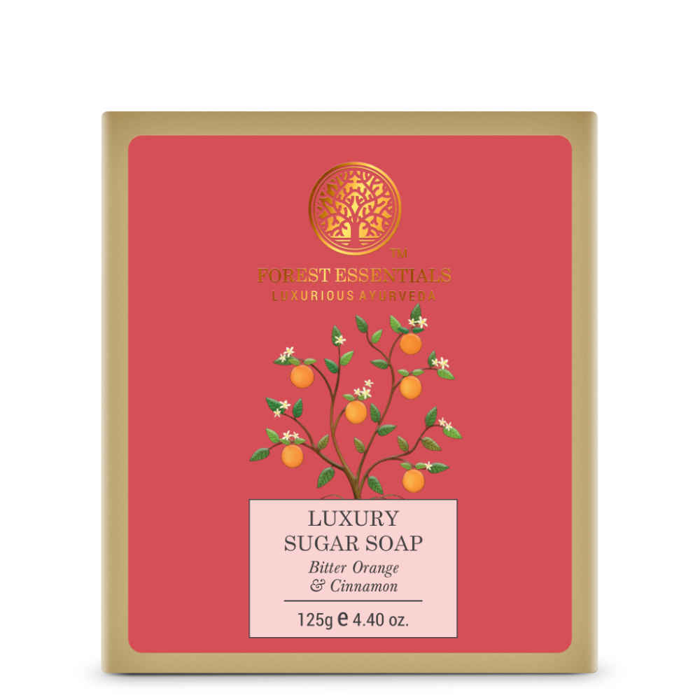 Forest Essentials Luxury Sugar Soap Bitter Orange & Cinnamon 125 gms