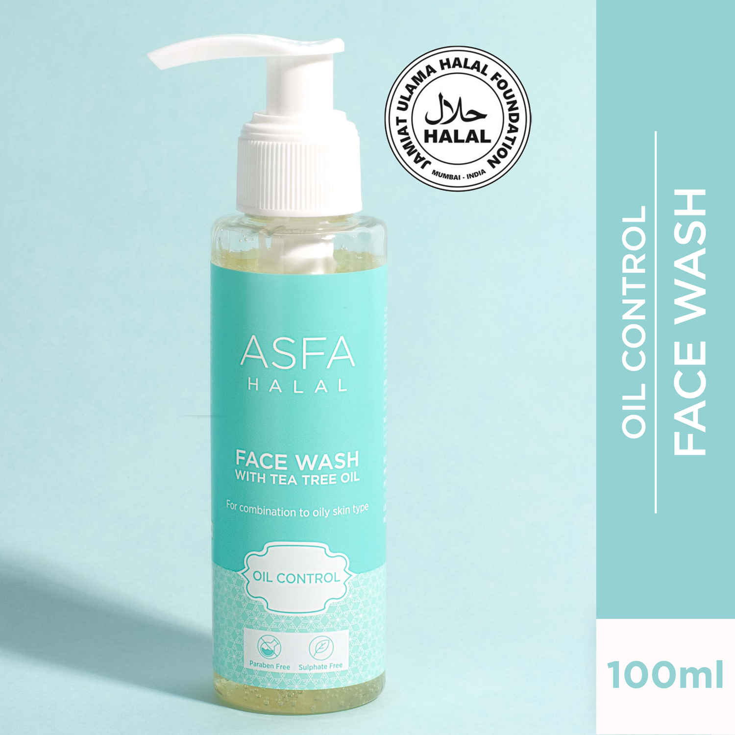 Asfa Halal Oil Control Face Wash with Tea Tree Oil (100 ml)