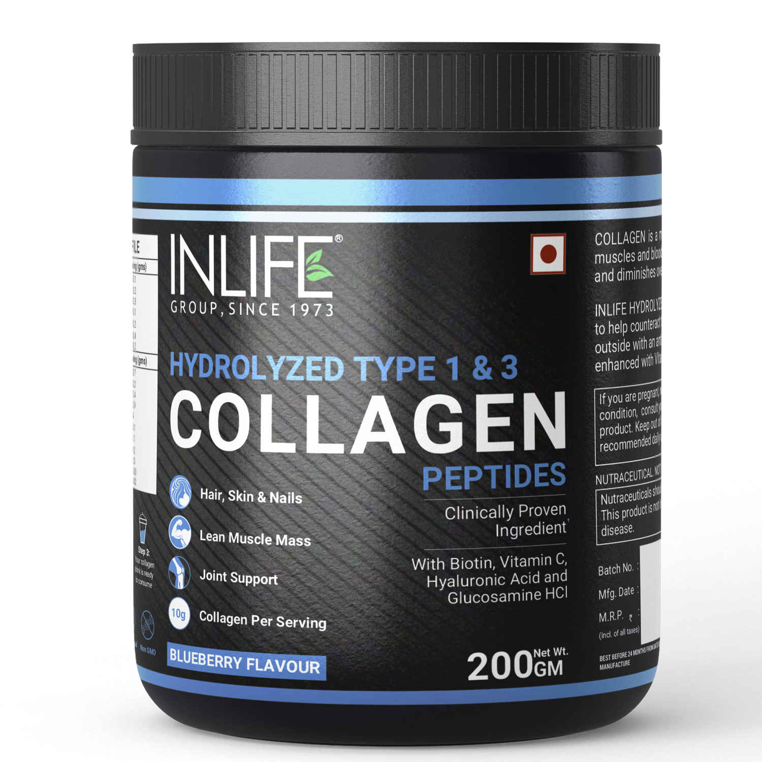 INLIFE Hydrolyzed Collagen Powder Supplement Peptides Type 1 and 3 with ...