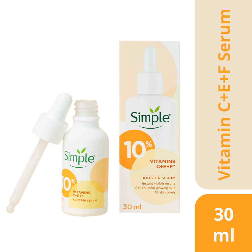 Simple Booster Serum - 10% Vitamin C+E+F For Youthful Glowing Skin, 30 ml