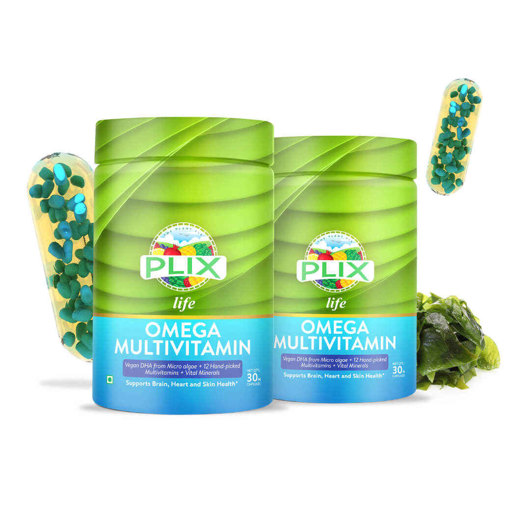 Plix Life Omega 3 Multivitamins for Daily Well-being, Pack of 2