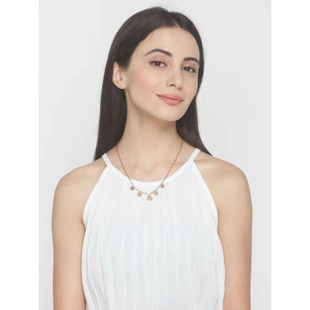 Lilly & Sparkle Alloy Gold Toned Layered Link Chain Handcrafted ...