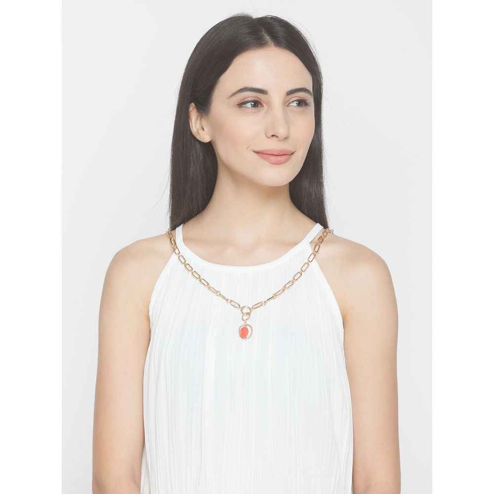 Lilly & Sparkle Alloy Gold Toned Chunky Petite Link Chain Necklace With ...