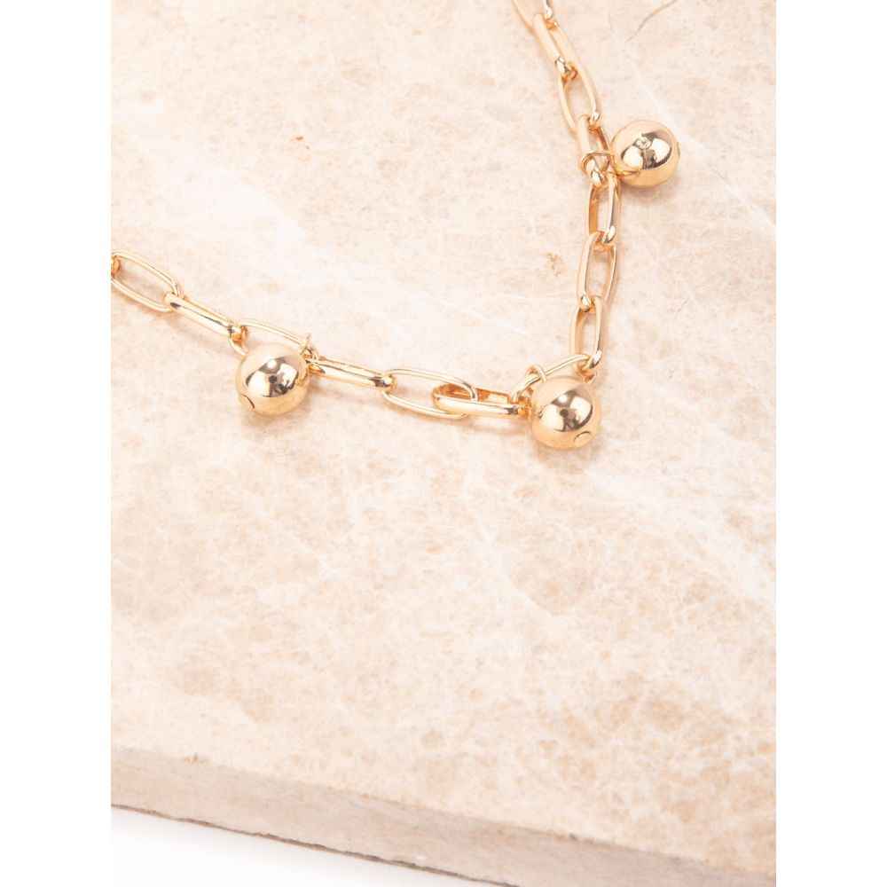 Lilly & Sparkle Alloy Gold Toned Large Rectangular Collar Chain With ...