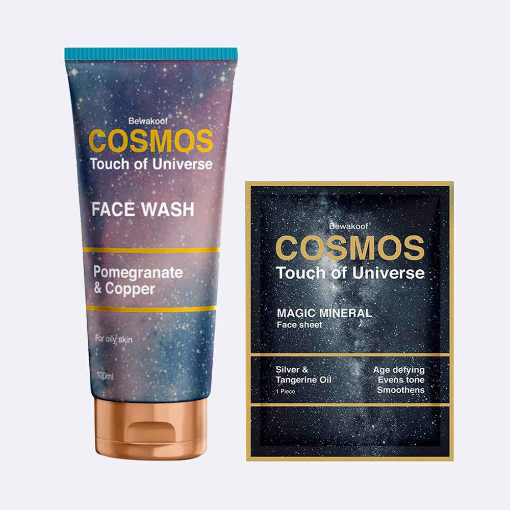 Cosmos by Bewakoof Magic Mineral Face Sheet Mask with Silver AND Face ...