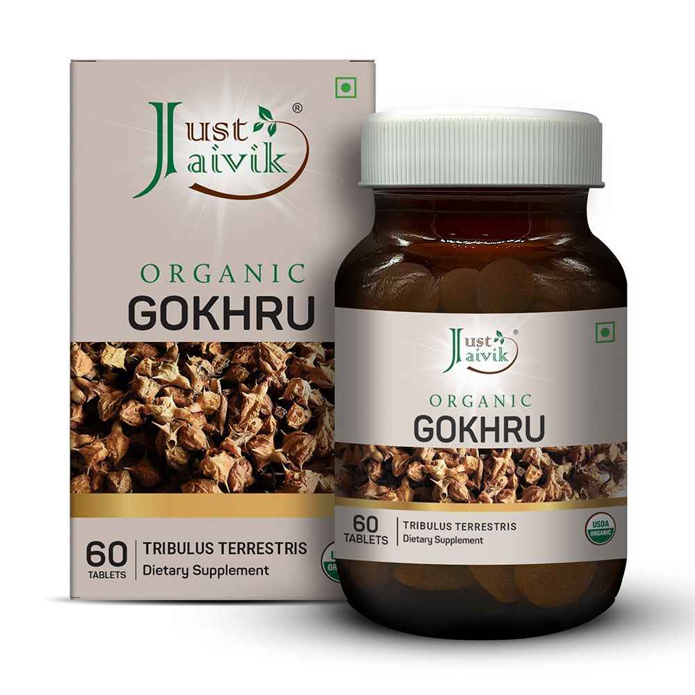 Just Jaivik Organic Gokhru Tablets 600mg 60 Tablets