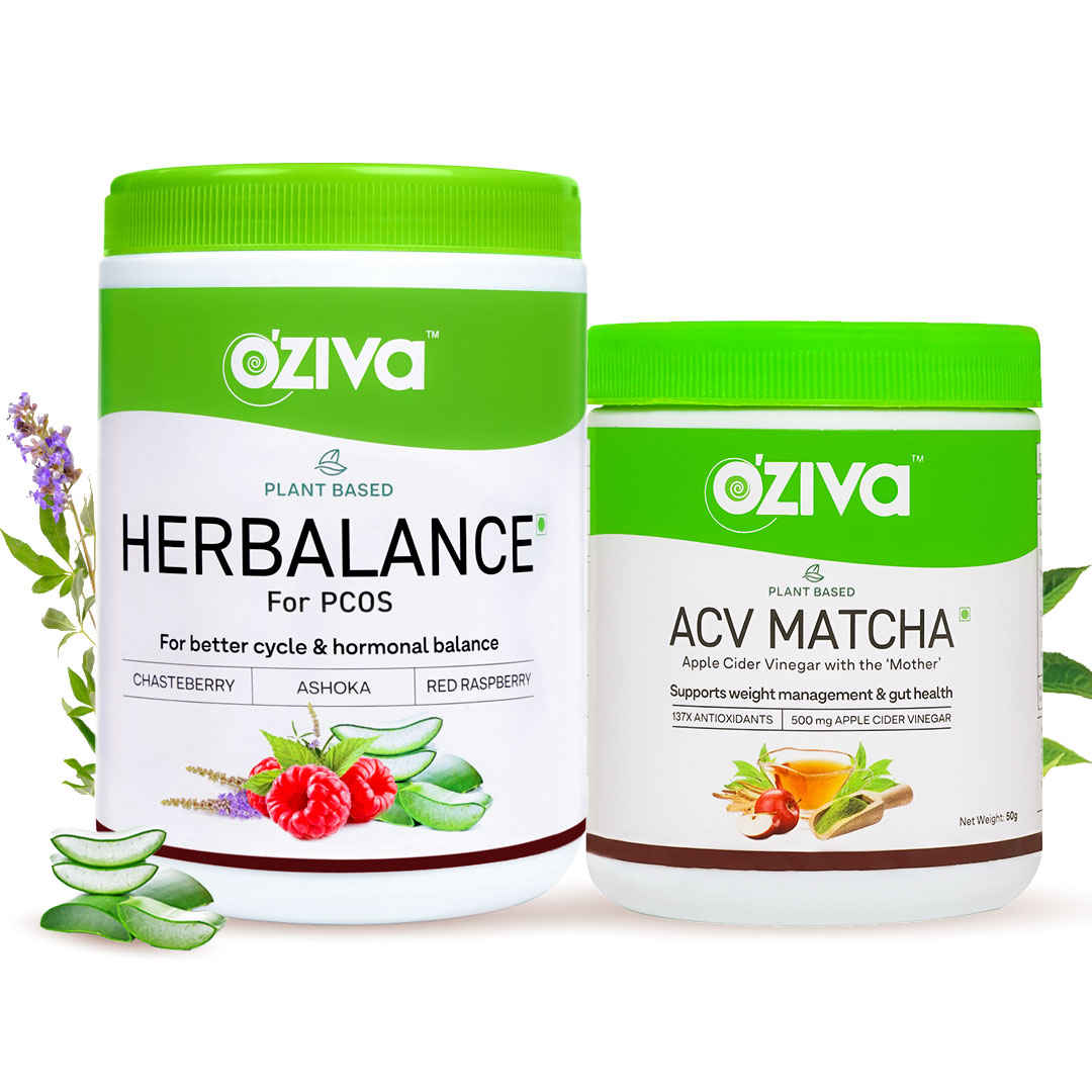 OZiva PCOS Control Routine (Plant Based HerBalance for PCOS + Plant ...