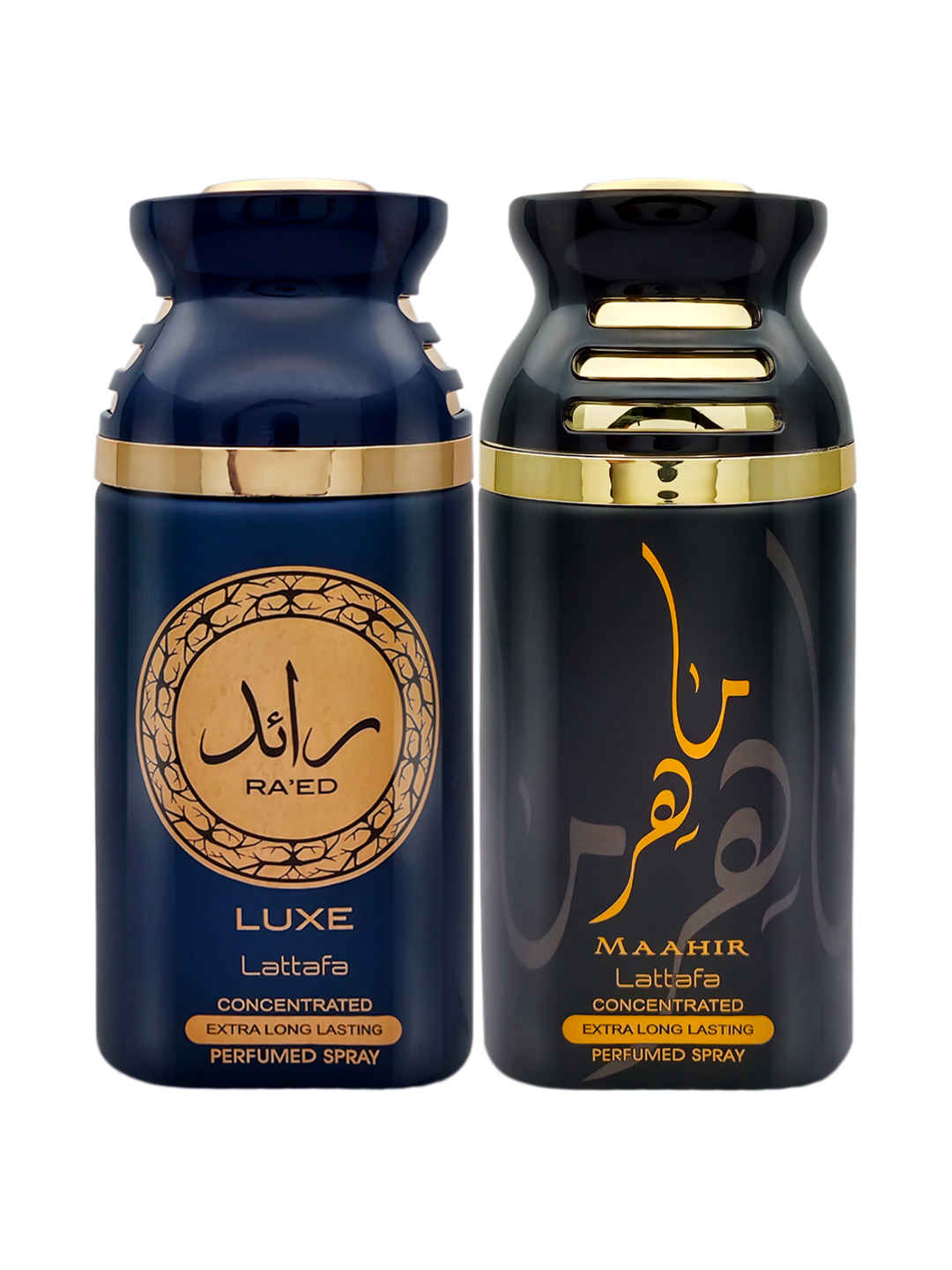 Lattafa Raeed Luxe & Maahir Gold Concentrated Deodorant, 250ml Each ...