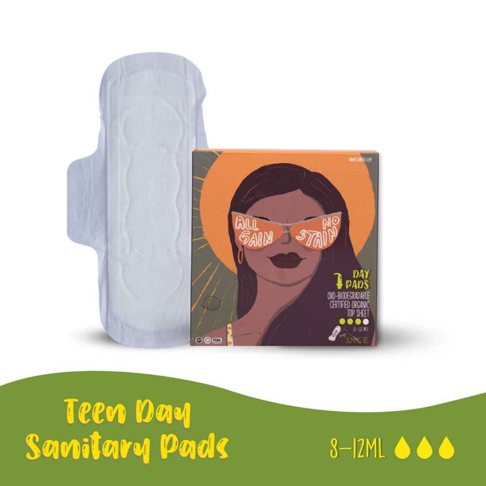 Lemme Be Sanitary Day Pads (Box of 7) 100% Cotton Certified Biodegradable