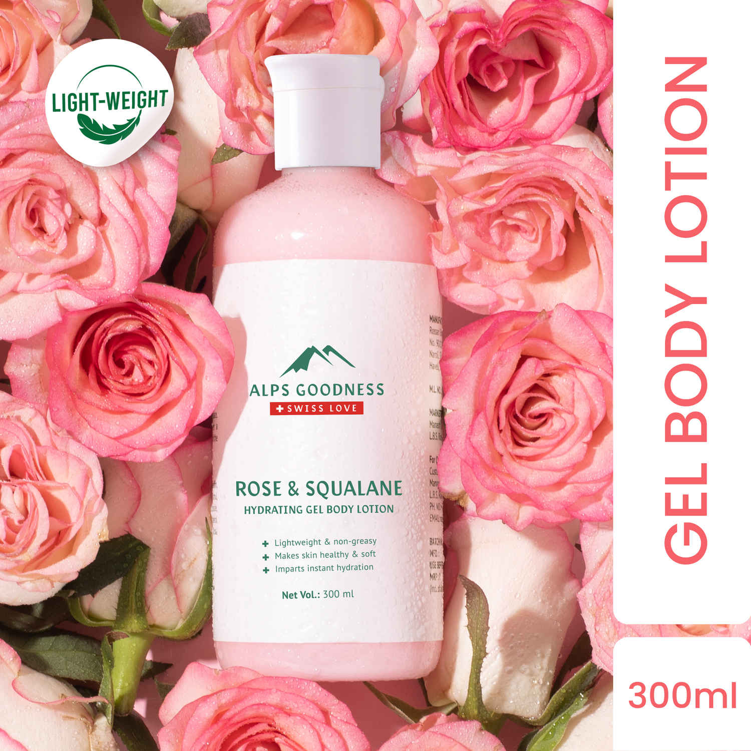 Alps Goodness Rose & Squalane Hydrating Gel Body Lotion (300ml) |Best ...