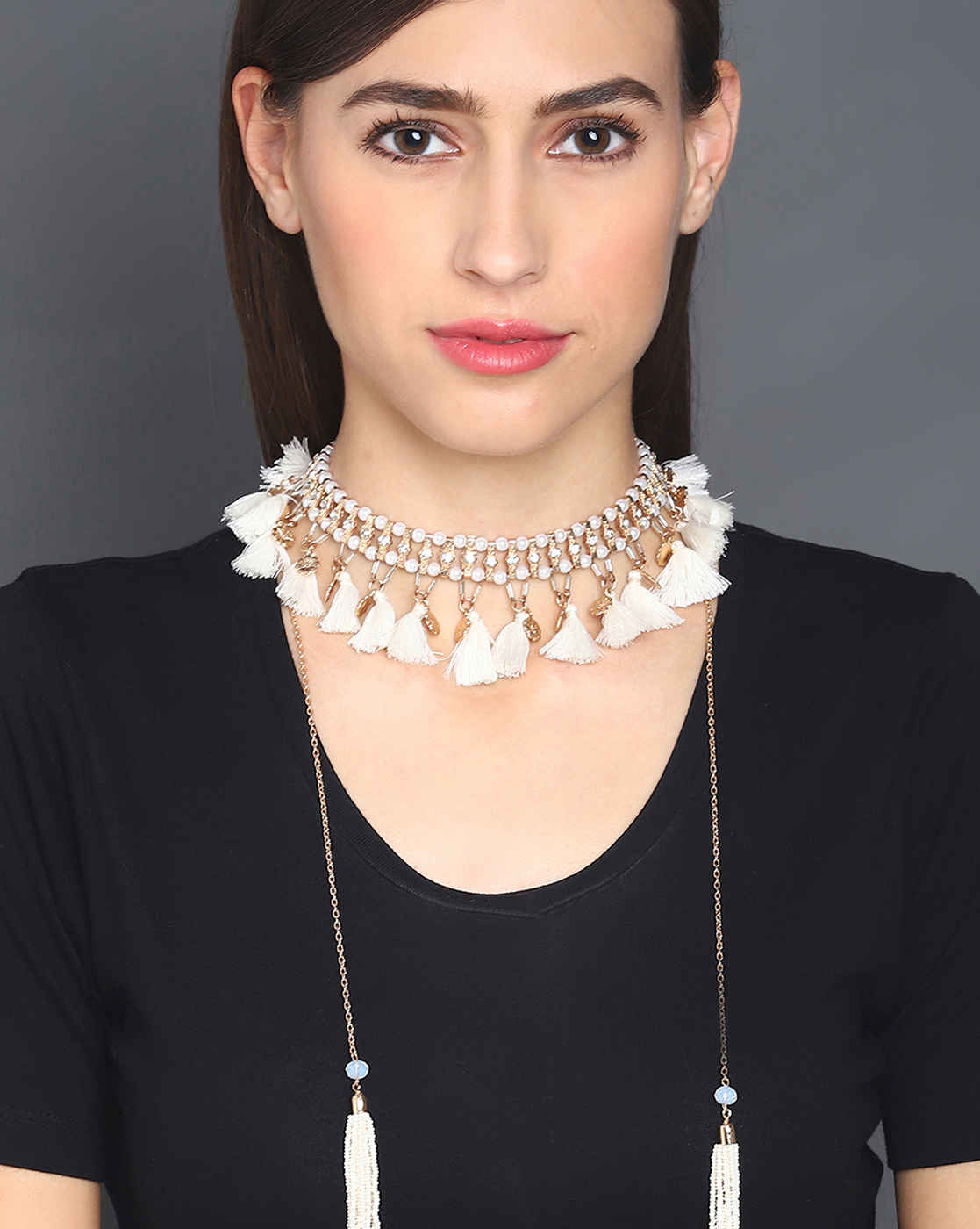 SOHI Tassel Choker Necklace