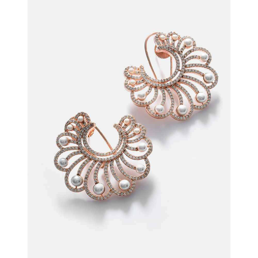 SOHI Gold Plated Pearl Studs