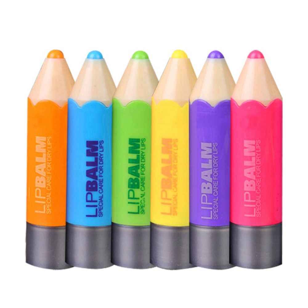 Favon Pack of 6 Pencil Shaped Lip Balms for caring Dry Lips