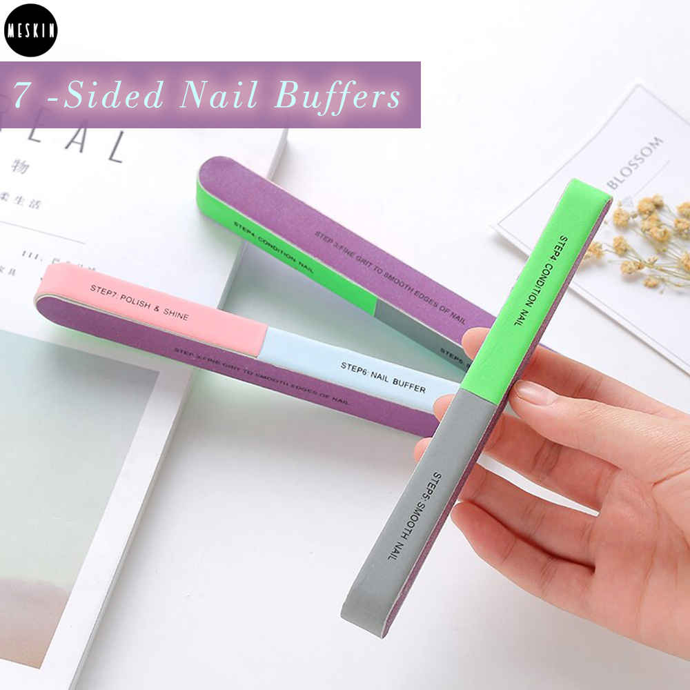 MeSkin 7 -Sided Nail Buffers/Filers for Manicure & Pedicure (Assorted ...