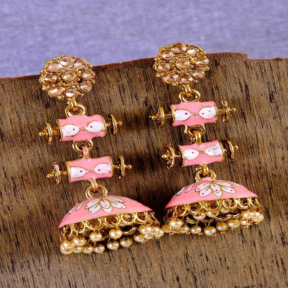 Crunchy Fashion Long Gold Plated Royal Rajasthani Design Double Step ...