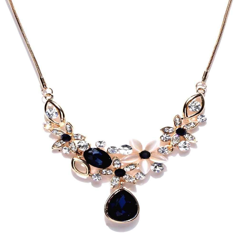 Crunchy Fashion Trendy Stylish Western Crystal Choker Necklace