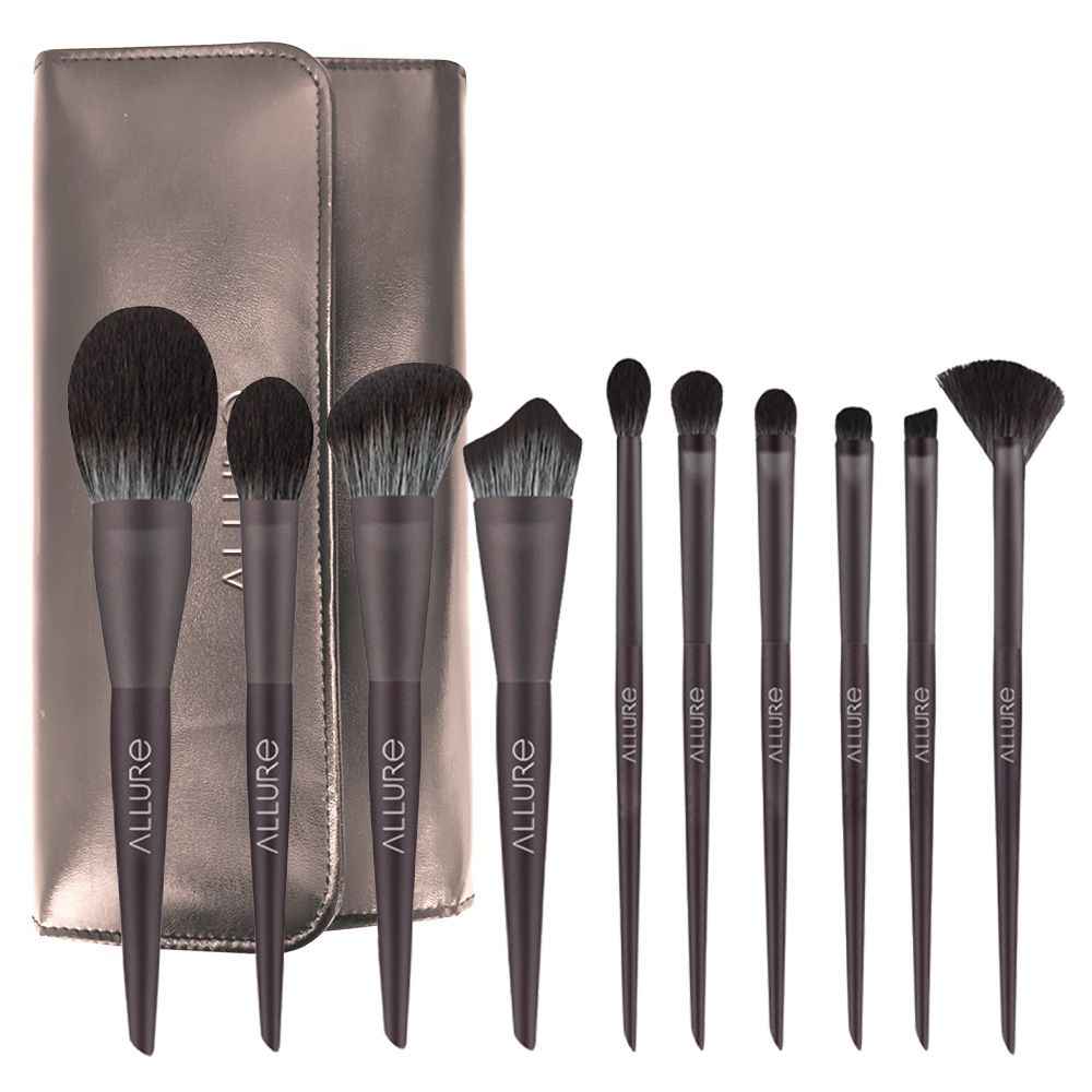 ALLURE Professional Makeup Brush Set with makeup brushes bag (Pack of 10)