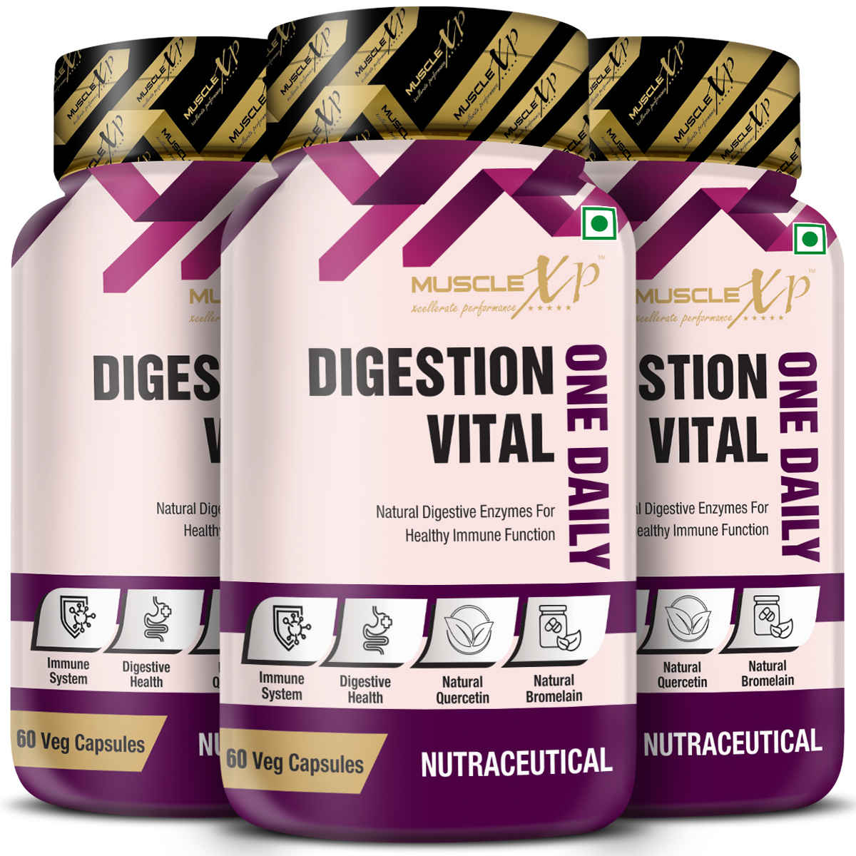 MuscleXP Digestion Vital One Daily, Quercetin + Bromelain Natural ...