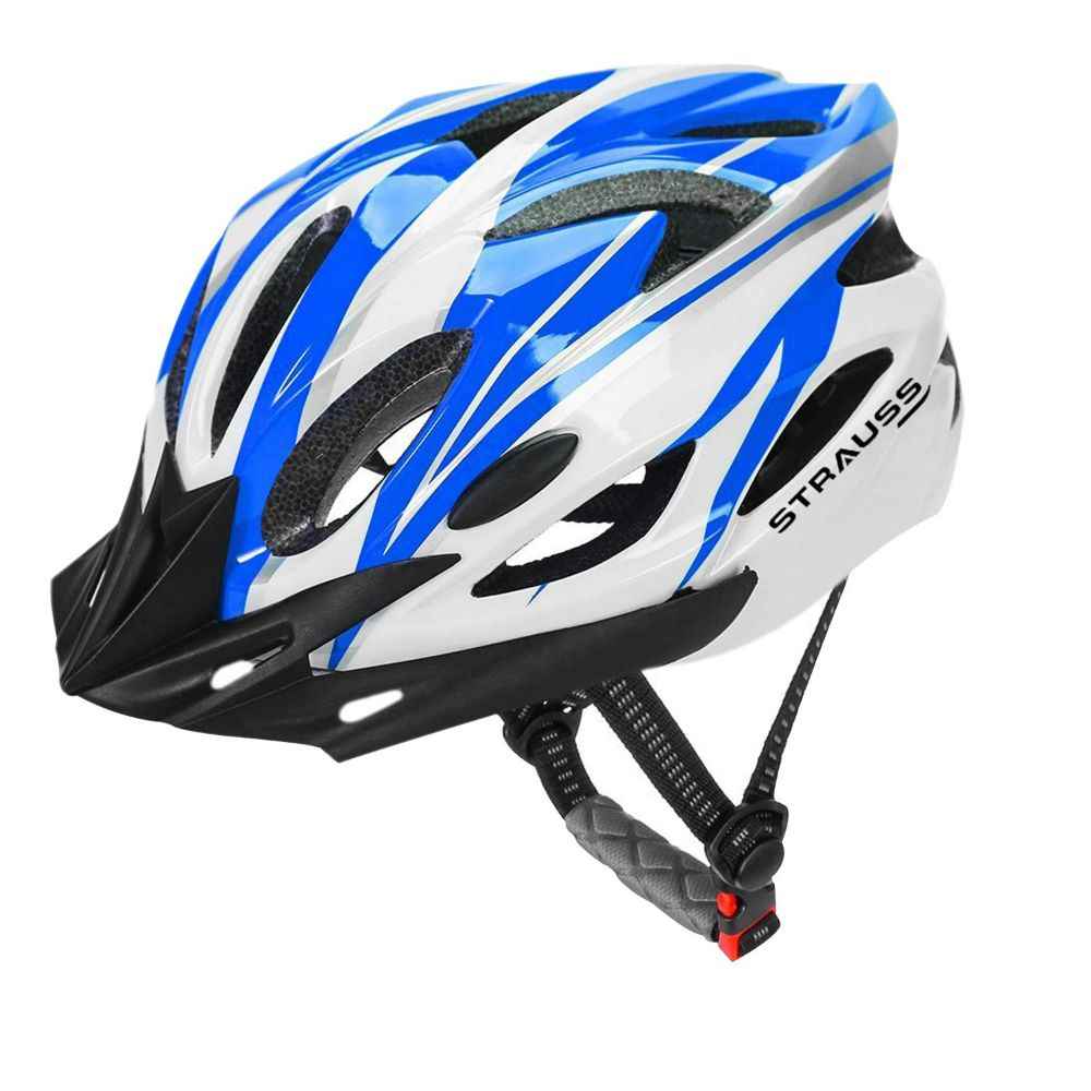Strauss Cycling Helmet, (White,Blue)