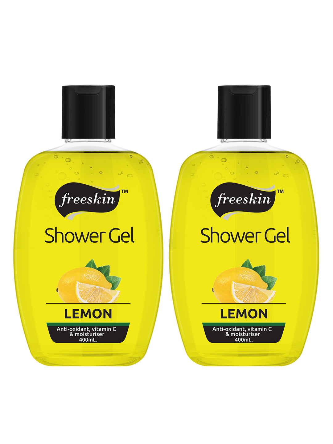 Freeskin Lemon Shower Gel, 400ml Each (Pack of 2)