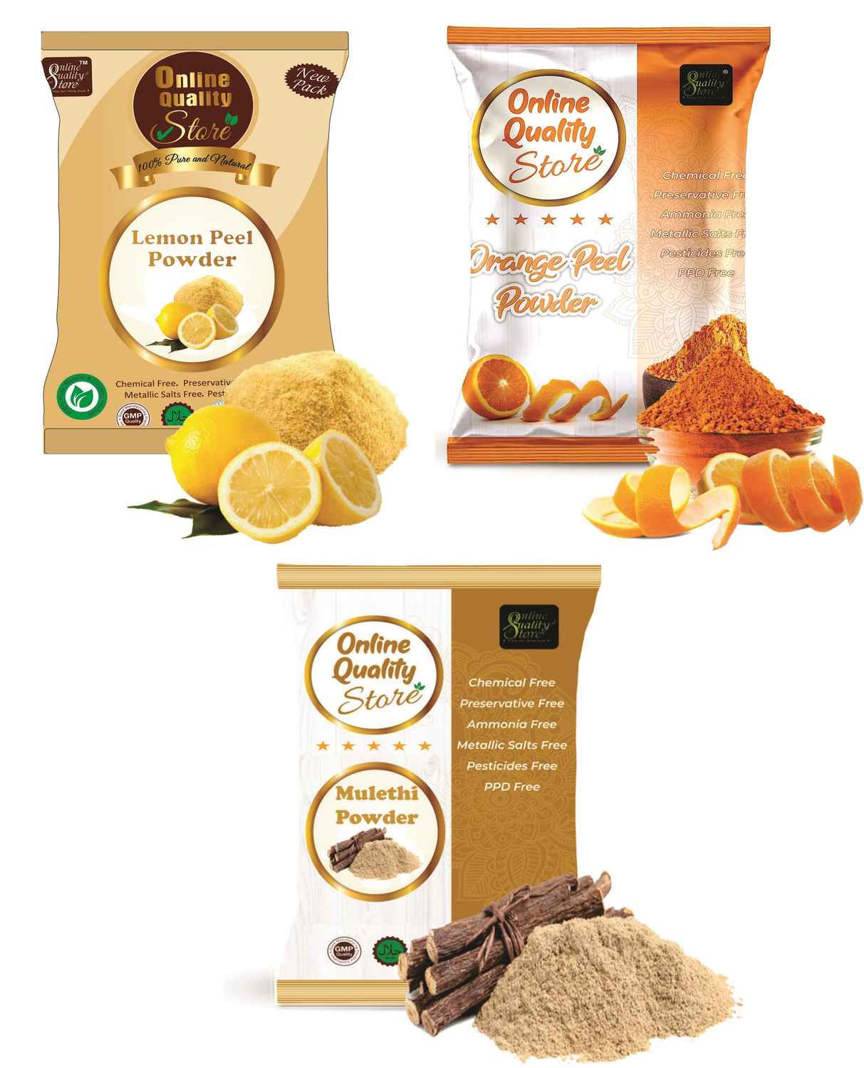Online Quality Store Lemon Peel Powder, Mulethi Powder, Orange Peel ...