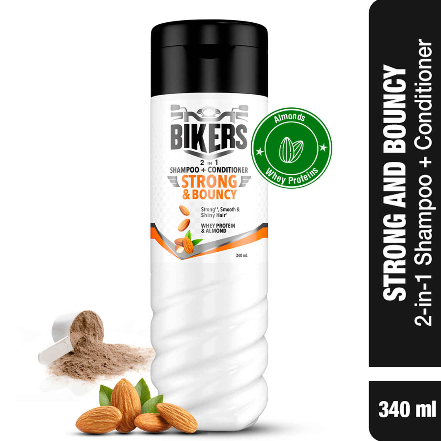 Biker's 2-in-1 Shampoo + Conditioner, Enriched with Whey Protien and ...