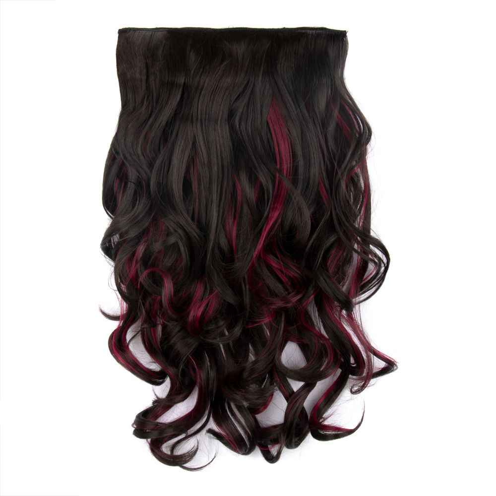Streak Street CLIP-IN 18'' Soft Curls Burgundy Hair Extensions
