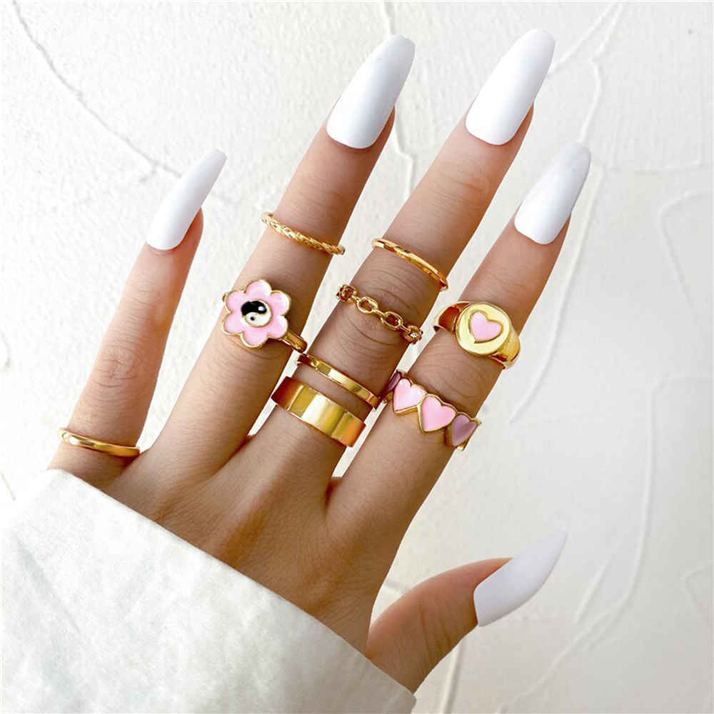 Jewels Galaxy Gold-Plated Design Detailed Finger Rings