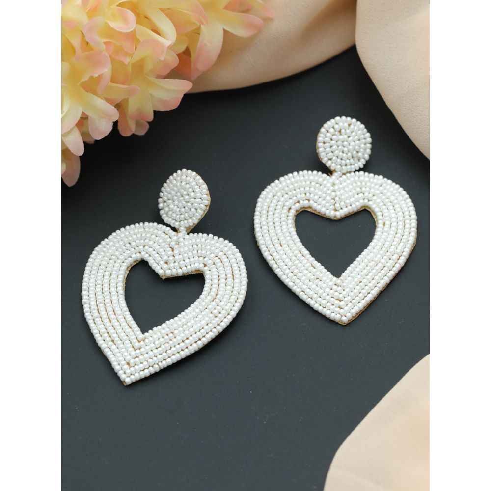 Jazz And Sizzle Handwoven Beads & white Heart Shaped Contemporary ...