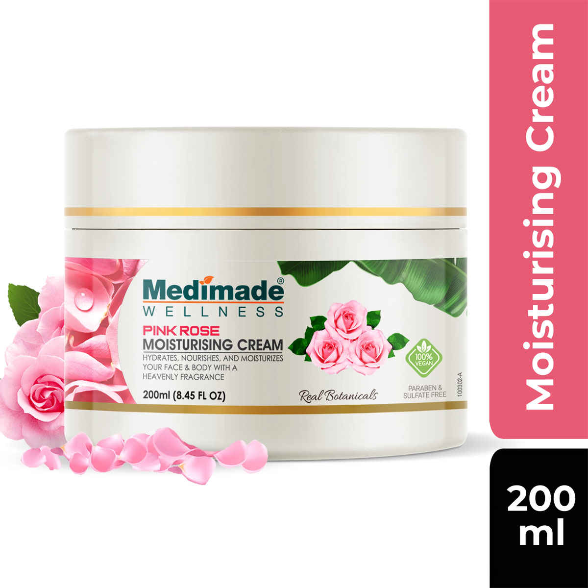 Medimade Pink Rose Moisturising Cream - 200 ml