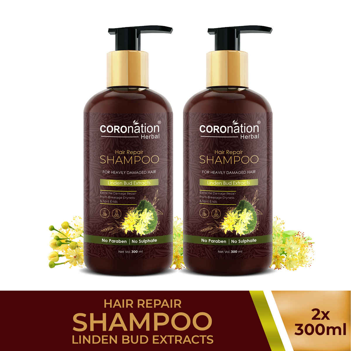 COROnation Herbal Hair Repair Shampoo with Linden Bud Extracts - 300 ml ...