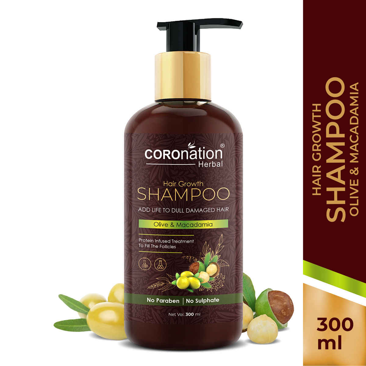 COROnation Herbal Olive and Macadamia Hair Growth Shampoo - 300 ml