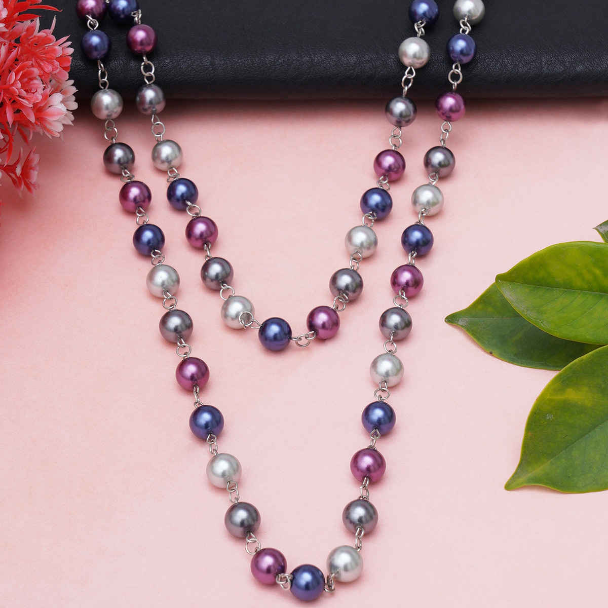 Karatcart Multicolor Pearl Long Chain Necklace for Women