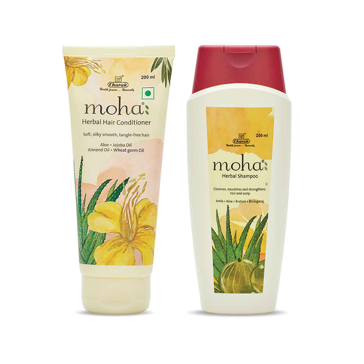 moha: Sulfate-Free Herbal Shampoo 200ml & moha: Herbal Hair Conditioner ...