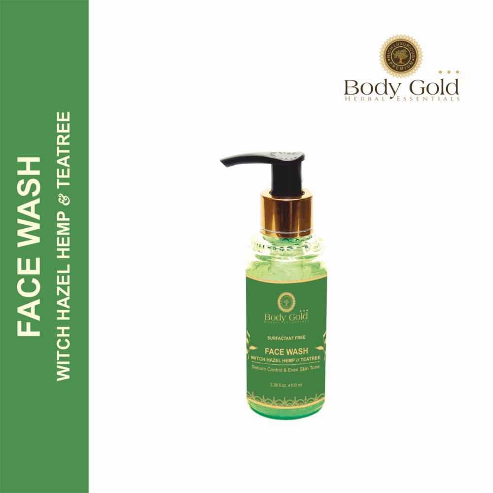 Body Gold Witch Hazel Hemp & Teatree,Sebum Control & Even Skin Tone 100ml