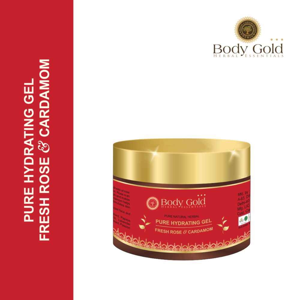 Body Gold Pure Hydrating Gel - Fresh Rose & Cardamom 50gm
