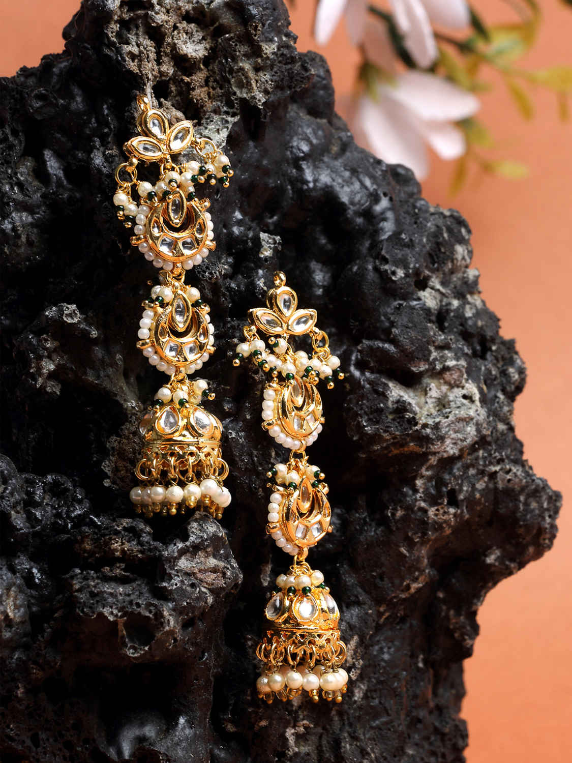 Ruby Raang Kundan Earrings - A380-21