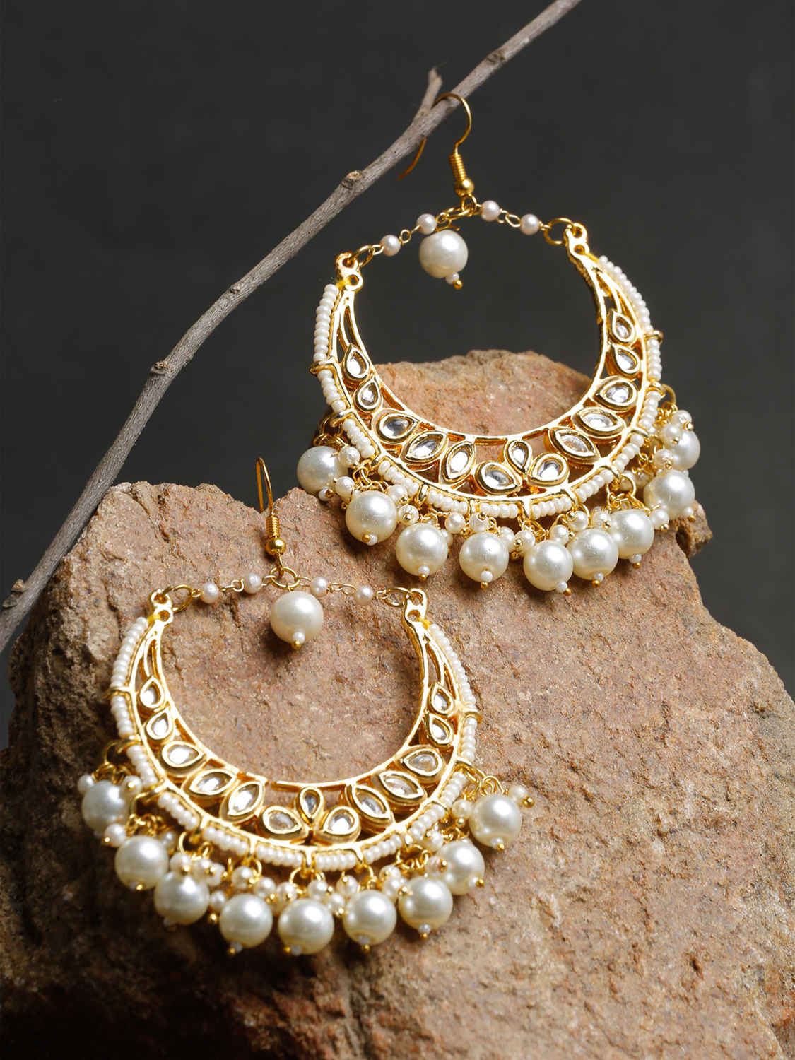 Ruby Raang Kundan & Pearl Earrings - A380-84