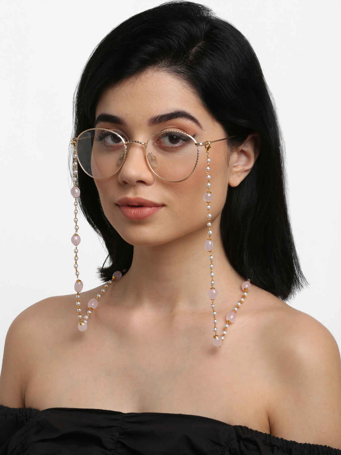 Ruby Raang Stone And Gold Mask Chain - A404-95