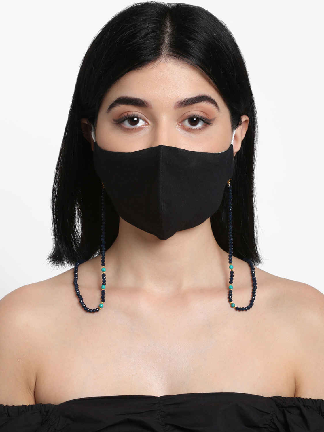 Ruby Raang Stone And Gold Mask Chain - A404-99