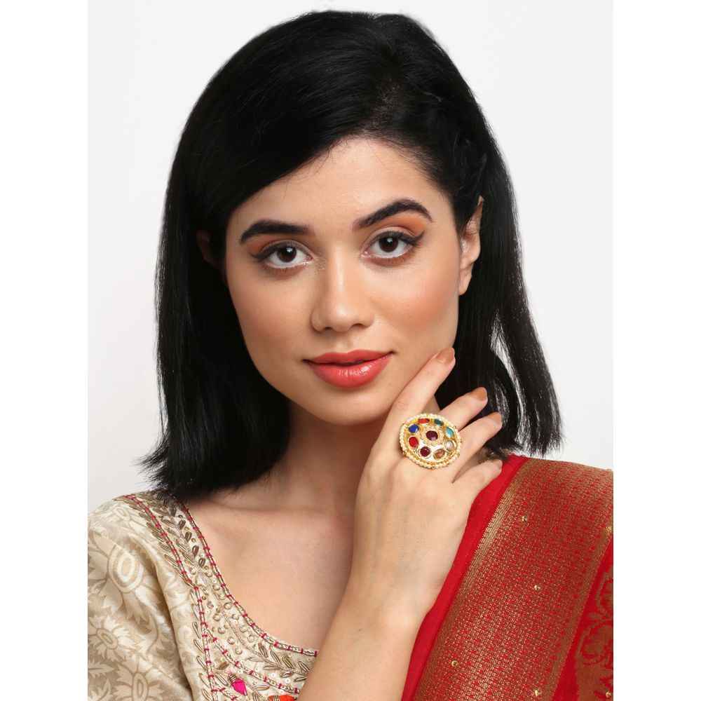 Ruby Raang Kundan Ring - A404-79