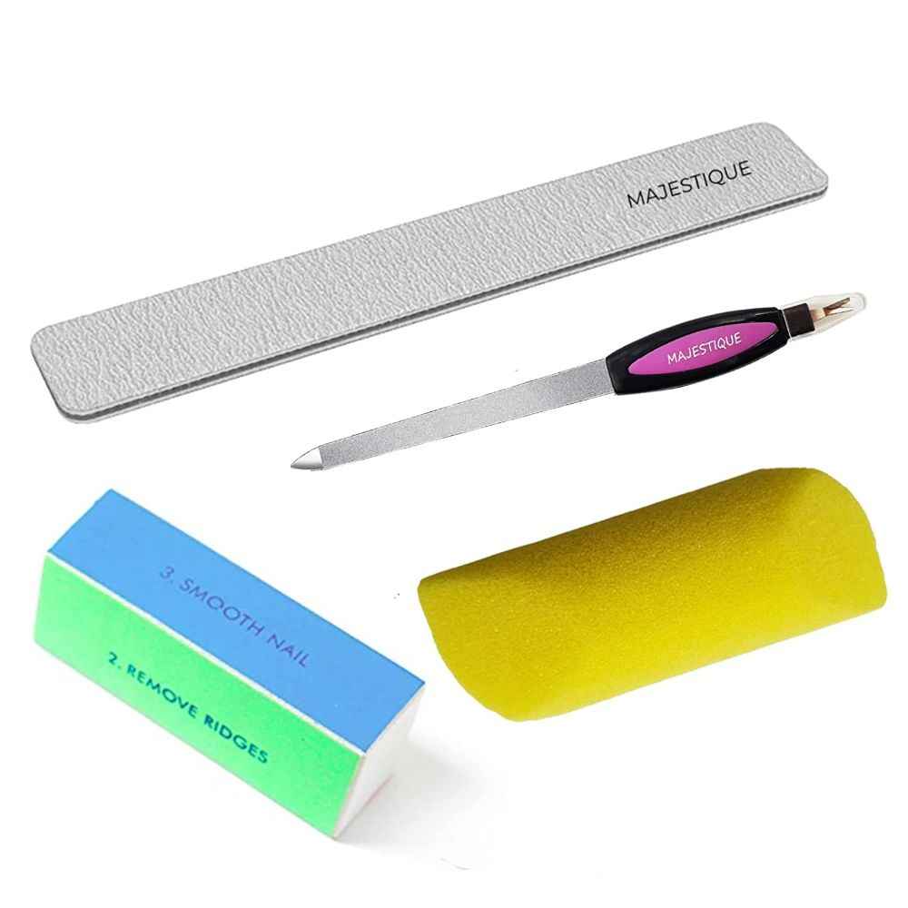 Majestique Flat Nail Files With Foot Buffer And Manicure 4 Side Buffer ...