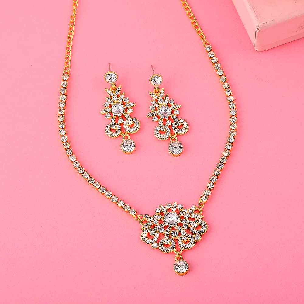 Estele Gold Plated Adorable Drop Jewellery Set with Austrian Crystals ...