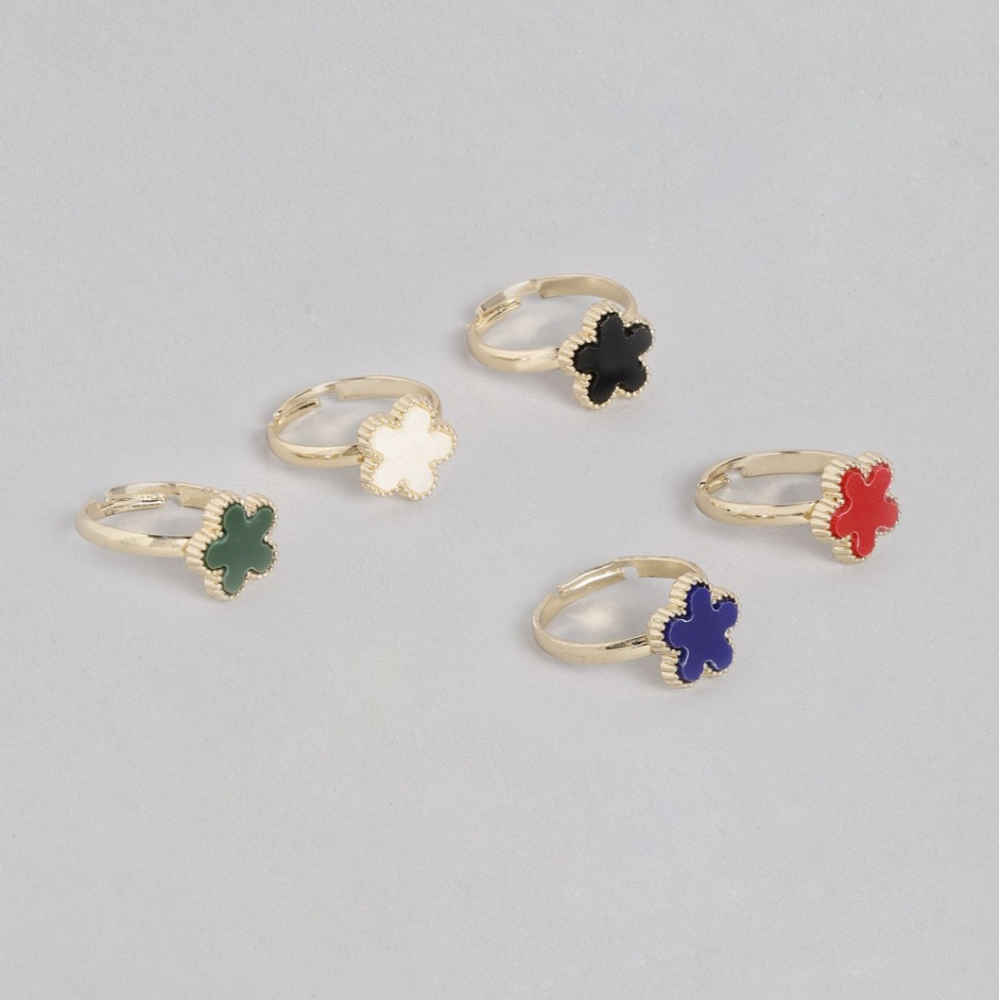 Blueberry Blueberry Set of 5 Gold Plated Rings
