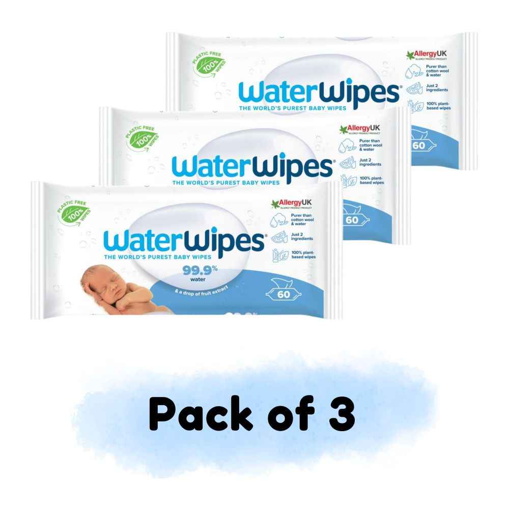 WaterWipes - BioDegredable, 60 Wipes, Pack of 3