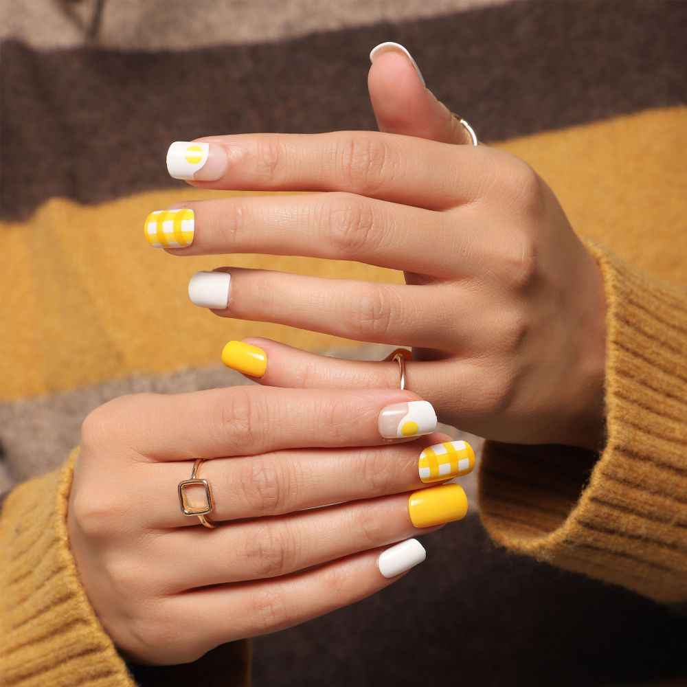 Lick 30 Pcs Square Shape Reusable Fake/Artificial/False Nails Extension ...