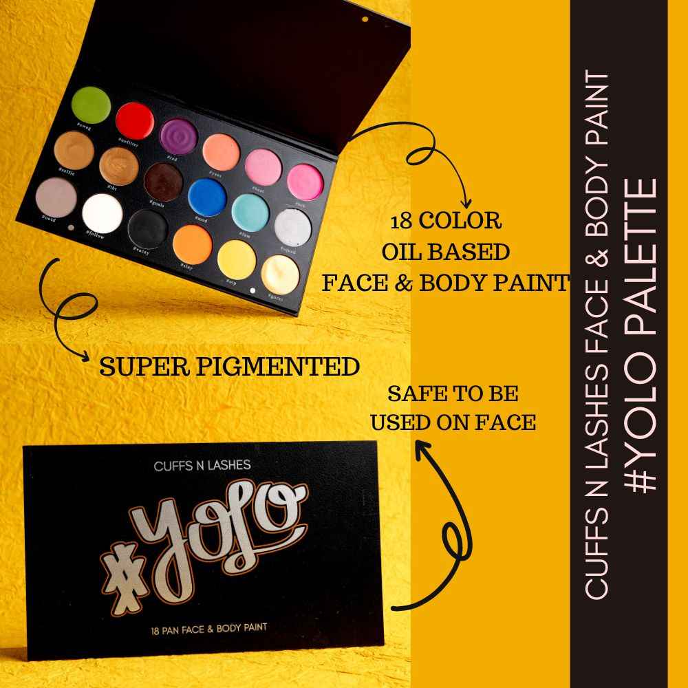 Cuff N Lashes -Yolo-18 Color Palette Face And Body Paint