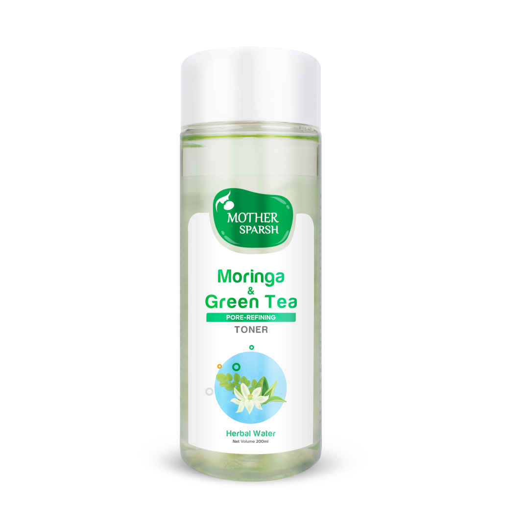 Mother Sparsh Moringa & Green Tea Pore Refining Toner Alcohol Free for Oily, Sensitive and Acne ...
